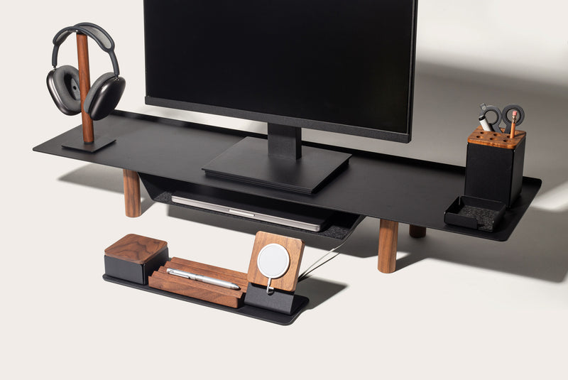Gather Large Monitor Stand (Black/Walnut) – Ugmonk
